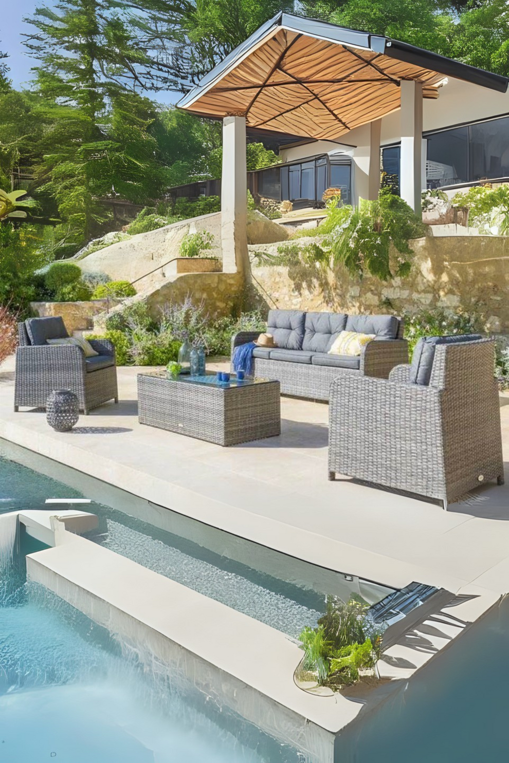 Outdoor Rattan Sofa Set – Like New with Extra Cushion Covers | Monaco ...